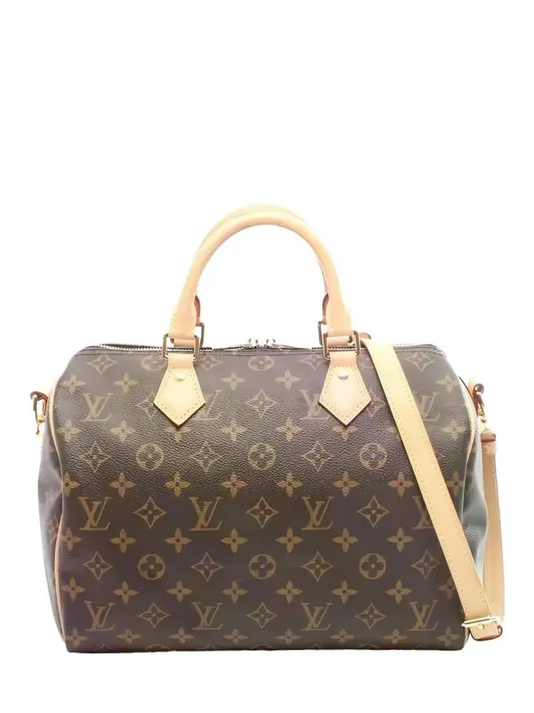 LOUIS VUITTON 2010s 30 Speedy Bandouliere Monogram Tote - Brown