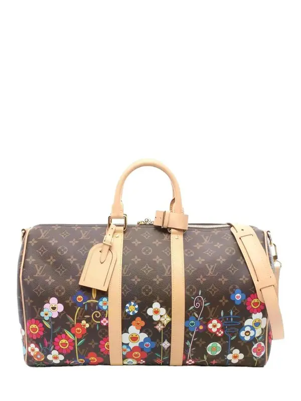 LOUIS VUITTON 45 Keepall Bandouliere Monogram Tote - Brown