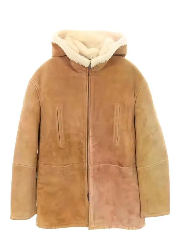 Saint Laurent 2010s Hooded Suede Coat - Brown