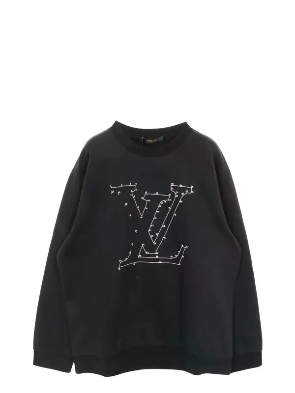 LOUIS VUITTON 2010s Logo-embroidered Sweatshirt - Black