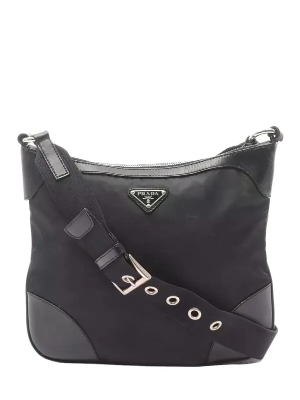 Prada 2000s Logo-detail Shoulder Bag - Black