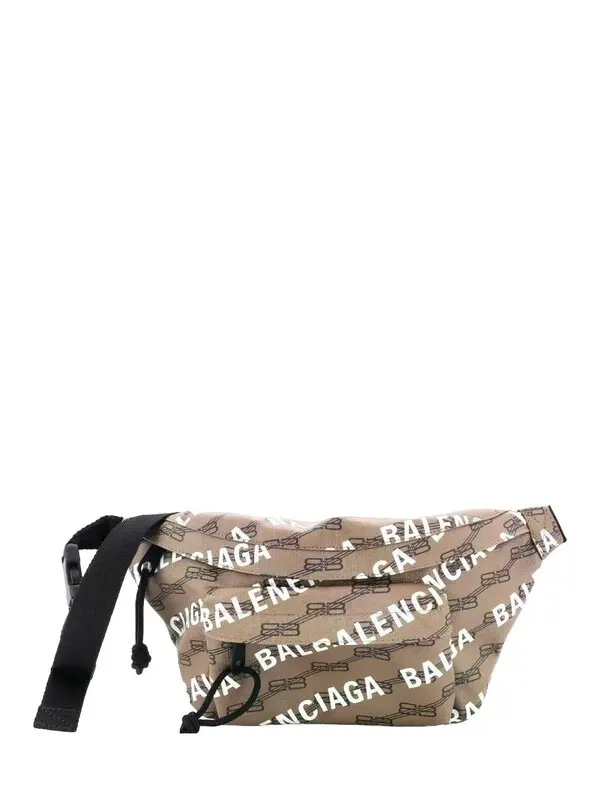 Balenciaga Allover Logo Beltpack - Brown