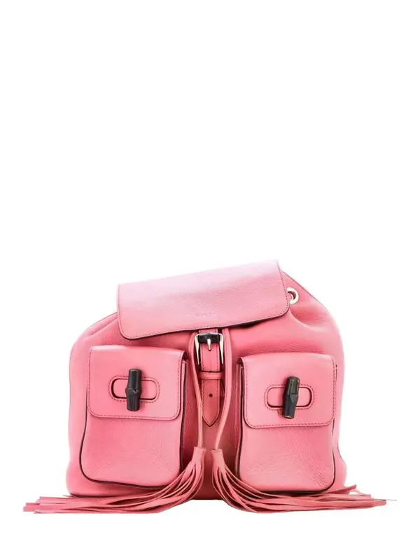 Gucci Bamboo Tassel Leather Medium Backpack - Pink