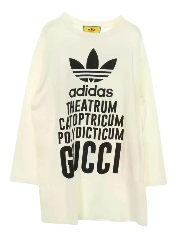 Gucci X Adidas Boat-neck Long-sleeve T-shirt - Neutrals