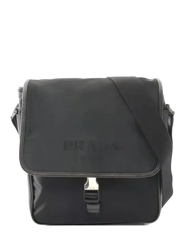 Prada 2010s Logo-detail Shoulder Bag - Black