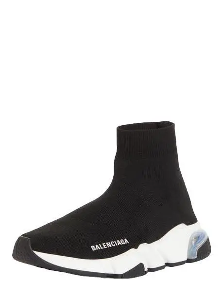 Balenciaga Speed Lt Clear Sole Sock Sneakers - Black