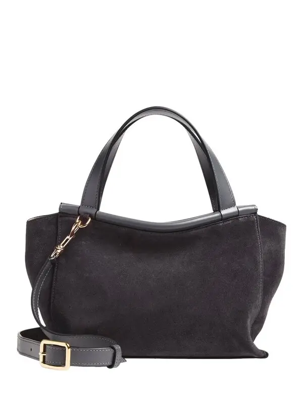 WANDLER Ida Leather Handbag - Space Suede