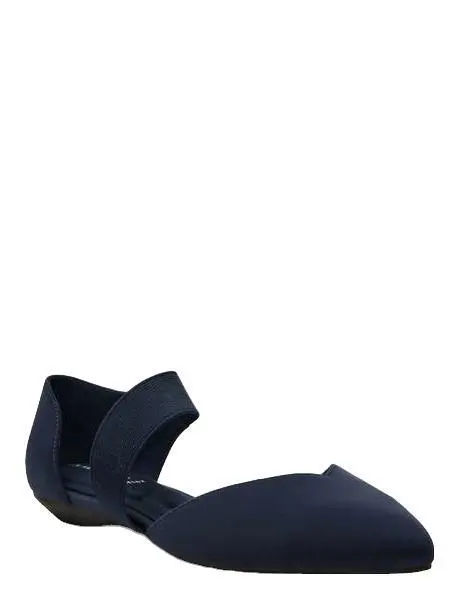 Anne Klein Oksanna Pointed Toe Flat - Navy Stretch
