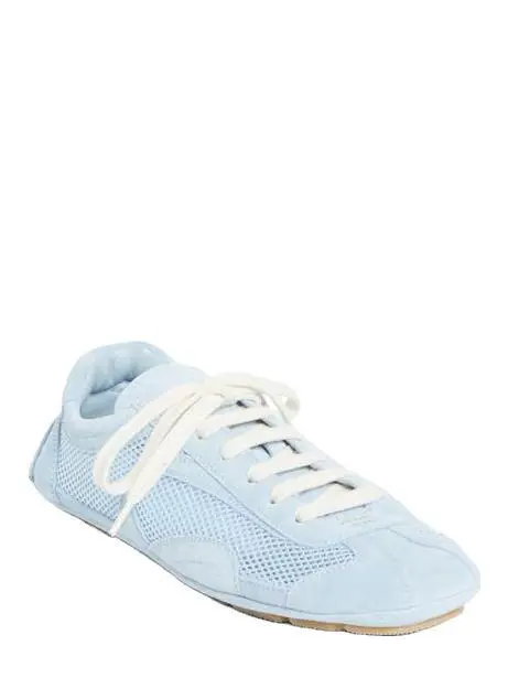 Prada Mixed Media Low Top Sneakers - Blue
