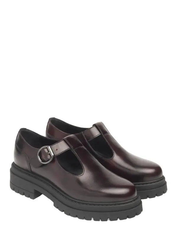 NEROGIARDINI Lug Sole Mary Jane Flat - Bordeaux