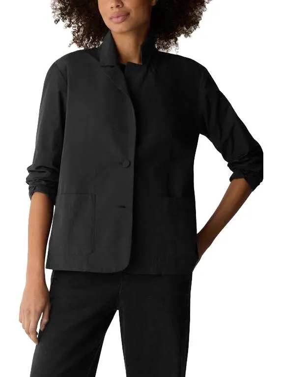 Eileen Fisher Organic Cotton Blend Blazer - Black