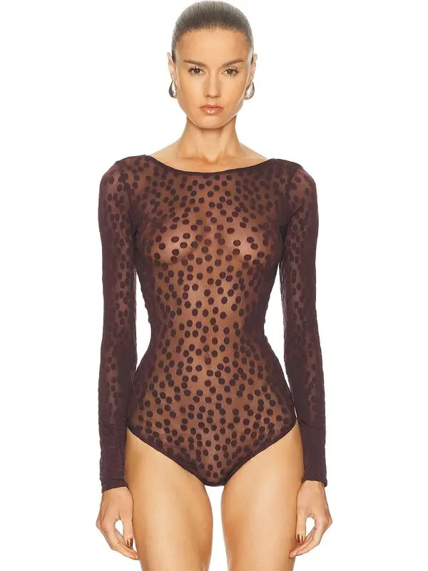 Wolford Sweet Dots String Bodysuit - Wild Plum