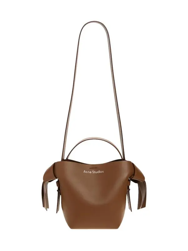 Acne Studios Mini Musubi Leather Shoulder Bag - Camel Brown