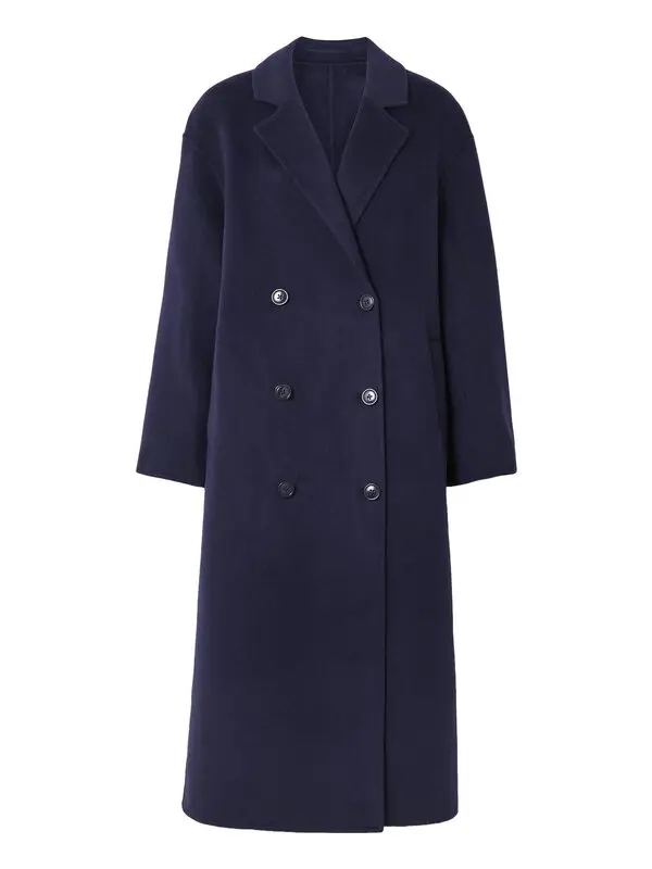 Loulou De Saison Borneo Double-breasted Wool And Cashmere-blend Coat - Blue