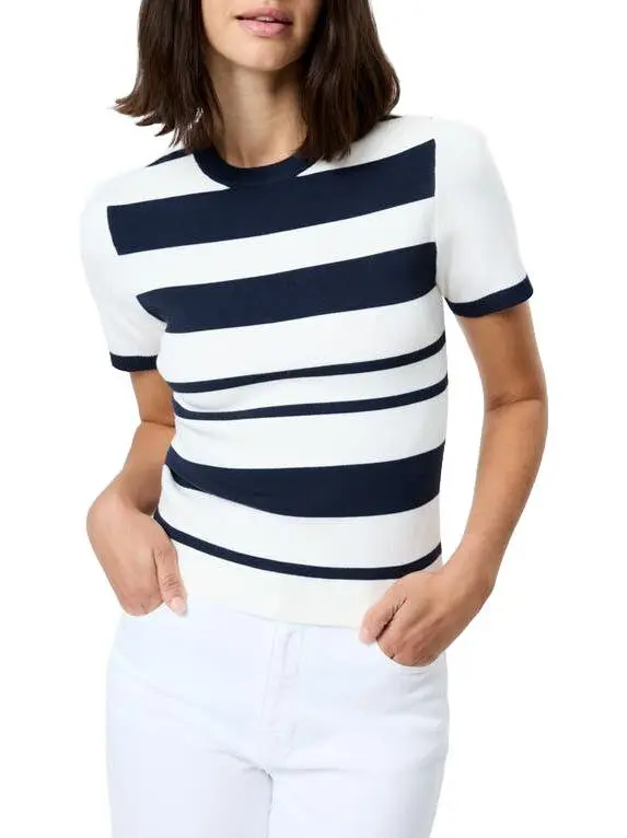 French Connection Striped Knit Top - Summer White-marine