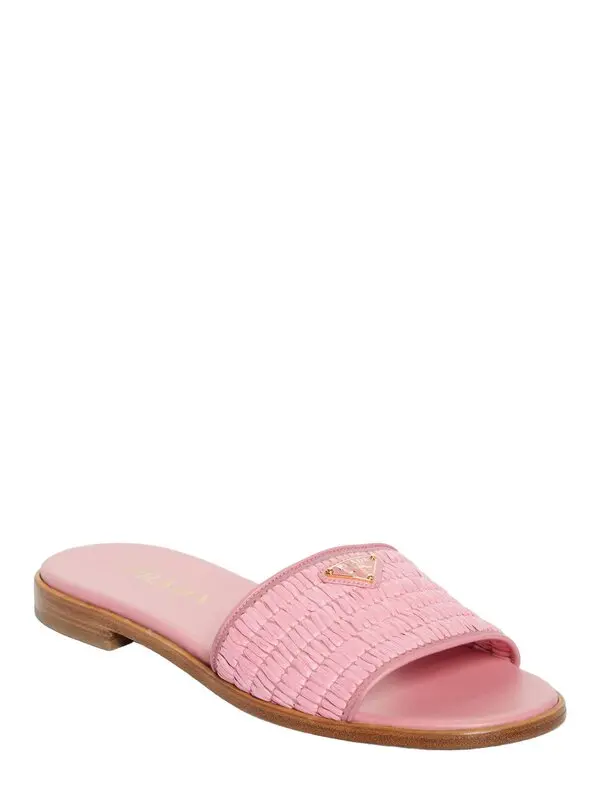 Prada Raffia Slide Sandal - Petalo