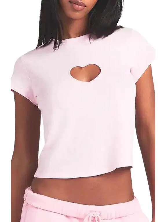 SKIMS Worn In Jersey Pajama Baby Tee - Baby Pink