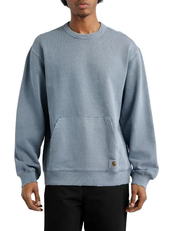Carhartt Work In Progress Torion Distressed Sweatshirt - Office Blue (grind Wash)