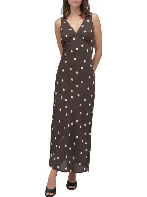 FAVORITE DAUGHTER Anyday Anytime Sleeveless Maxi Dress - Espresso Polka Dot