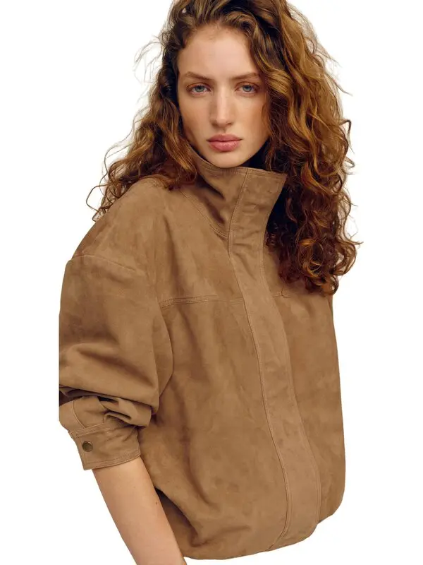 REFORMATION Veda Kendall Suede Jacket - Natural