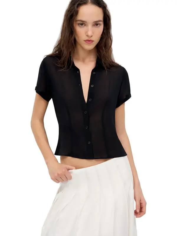 REFORMATION Corin Top - Black