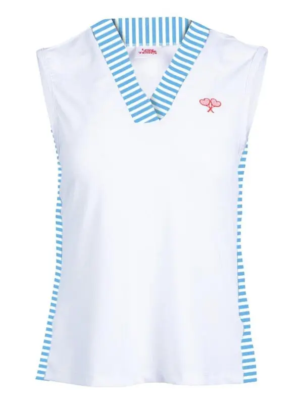 LOVE ALL Tracy Striped Athletic Top - Blue