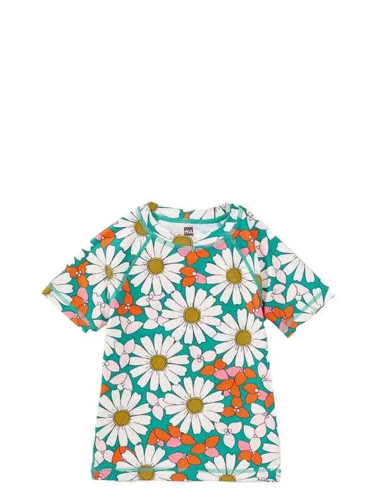 TEA COLLECTION Short Sleeve Upf 50+ Rash Guard - Daisy Deluxe