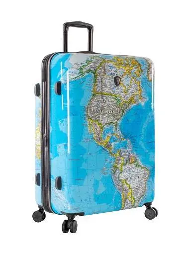 HEYS Journey 3g 30-inch Fashion Spinner® Luggage - Blue Maps