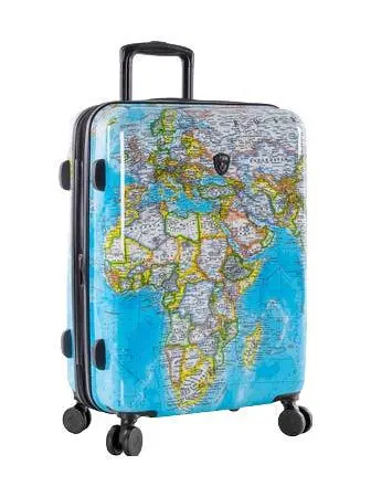 HEYS Journey 3g 26-inch Fashion Spinner® Luggage - Blue Maps
