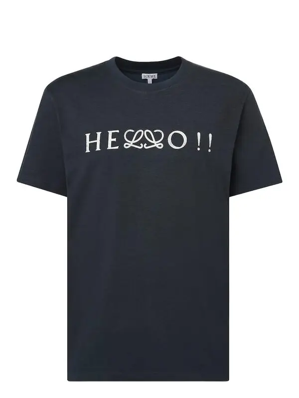 Loewe Printed Cotton-blend Jersey T-shirt - Blue