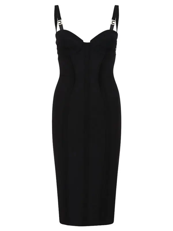 Elisabetta Franchi Sleeveless Midi Dress - Black
