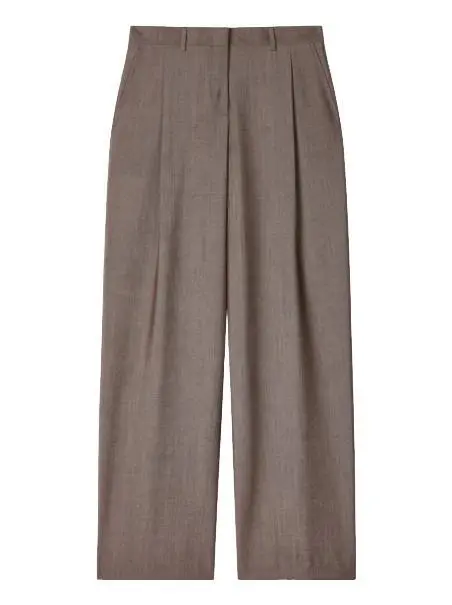 Paul Smith Mohair-blend Wide-leg Trousers - Brown