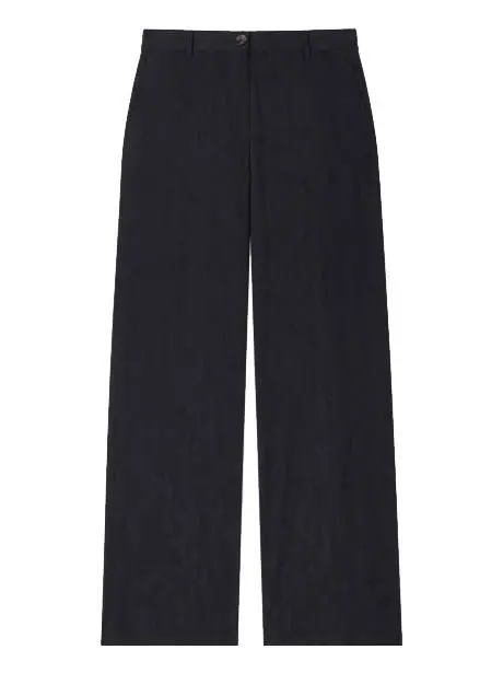 Paul Smith Seersucker Wide Leg Trousers - Blue