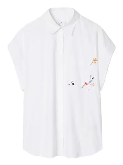 Paul Smith Brushstroke Embroidered Shirt - White