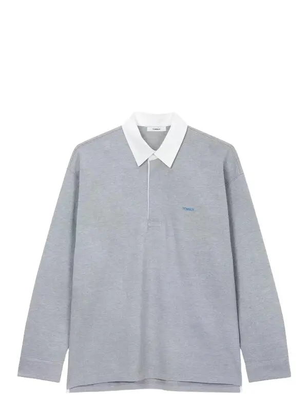 STUDIO TOMBOY Long-sleeves Polo Top - Grey