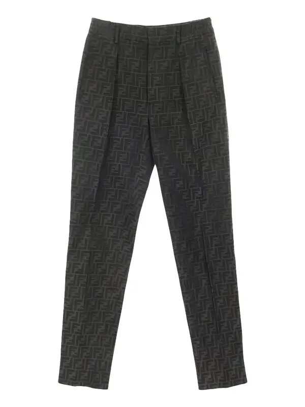 Fendi 2000s Logo Pattern Trousers - Grey
