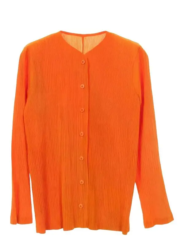 Issey Miyake 2010s Plissé Buttoned Shirt - Orange
