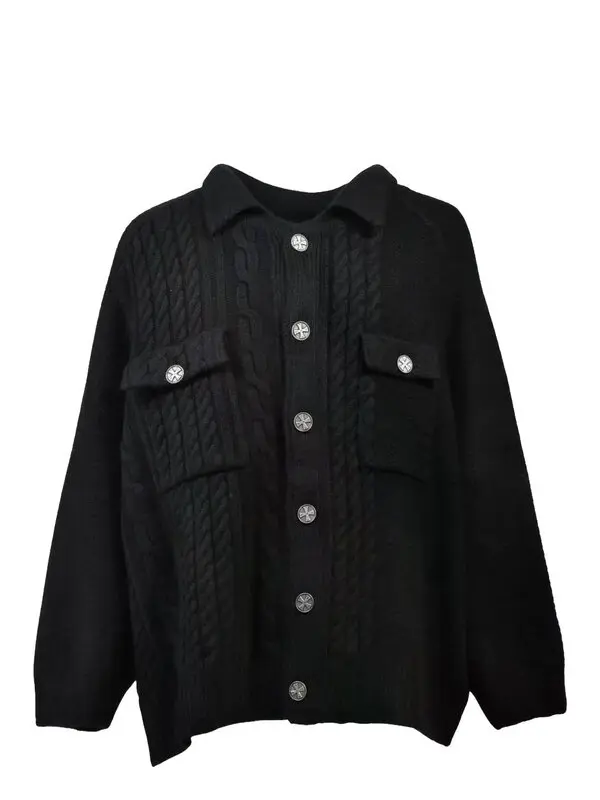 Enfants Riches Déprimés Cable Knit Buttoned Cardigan - Black