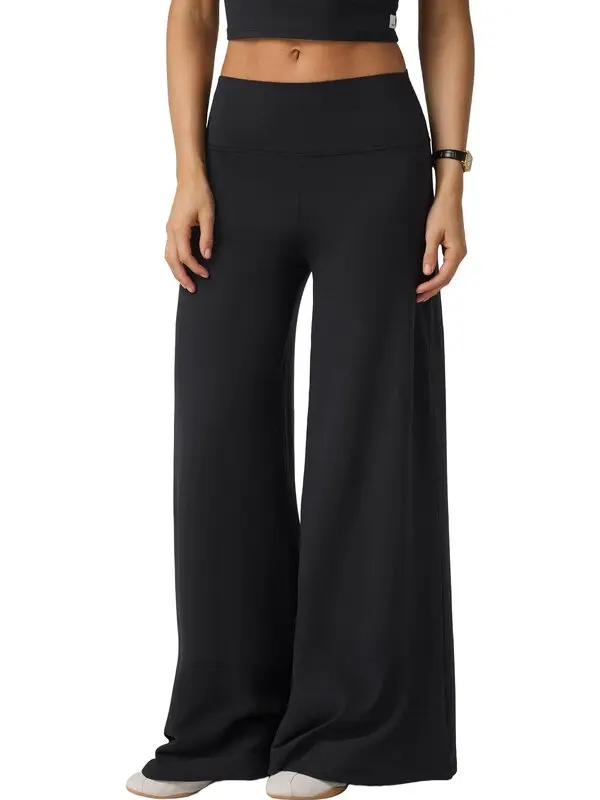 Vuori Halo Easy Wide Leg Pant - Solid Black