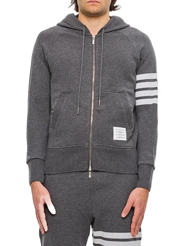 Thom Browne Full Zip Sweatshirt - Grey 1