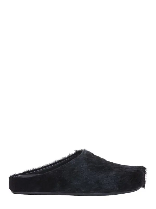 Marni Calf Hair Sabot - Black