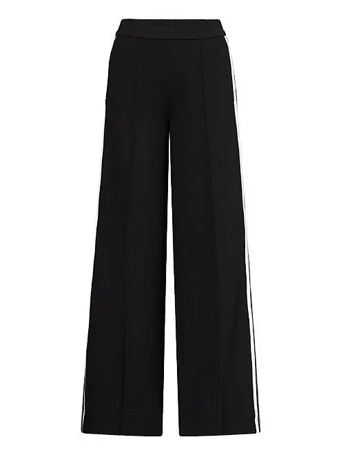 ME+EM Side-stripe Wide-leg Stretch-jersey Jogging Bottoms - Black/cream/grey