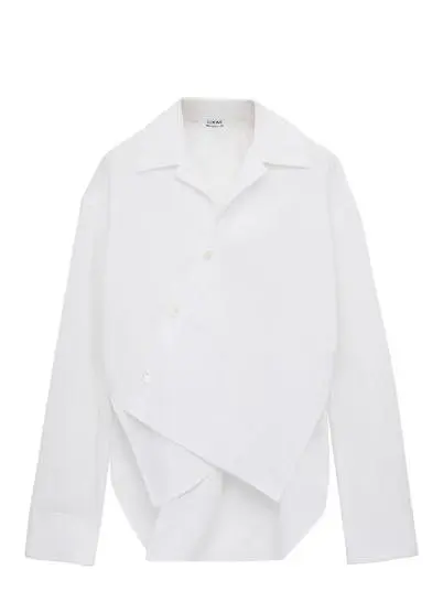 Loewe Notched-collar Wrap-over Shirt - White