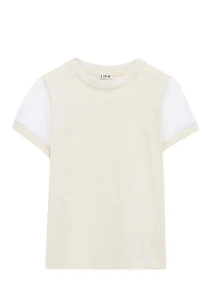 Loewe Slim-fit Stretch Cotton-blend T-shirt - Vanilla