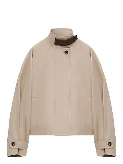 Loewe Funnel-neck Cotton-blend Parka Jacket - Beige