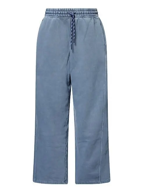 Lounge Logo Label Straight-leg Cotton-jersey Jogging Bottoms - Washed Blue
