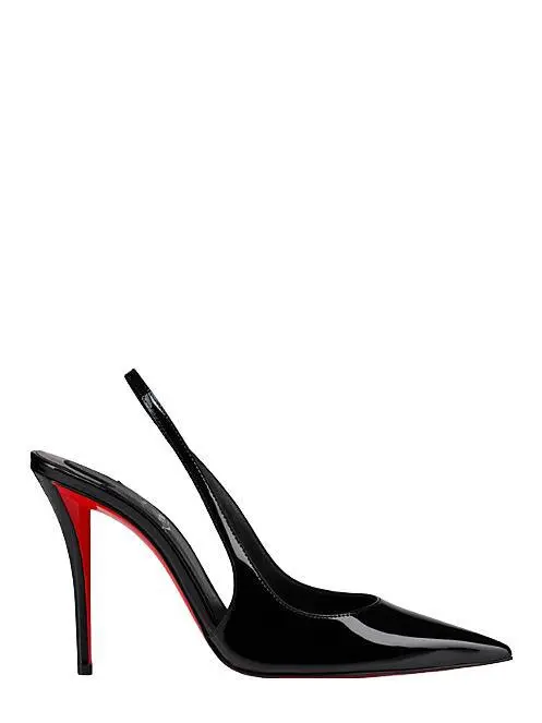 CHRISTIAN LOUBOUTIN Miss Z 100 Patent-leather Slingback Heeled Courts - Black