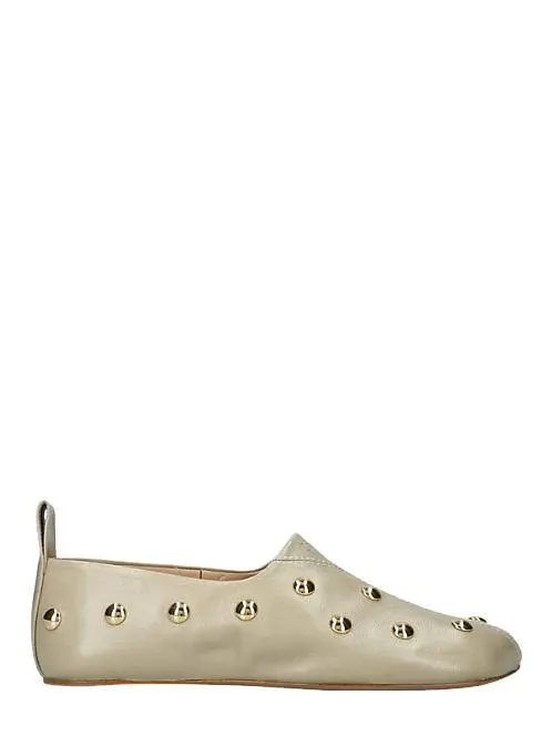 Chloé Rita Stud Leather Flats - Pale Green