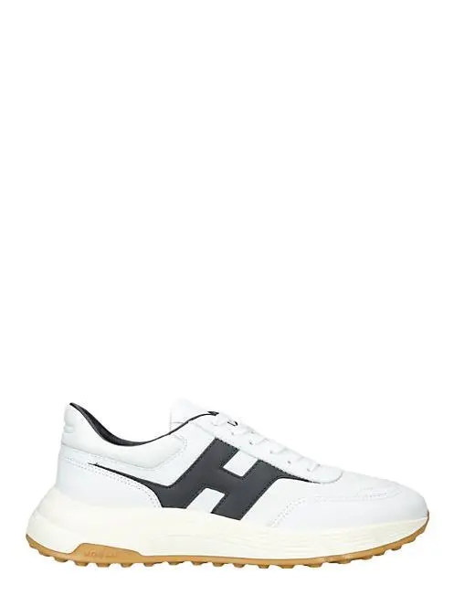 Hogan Nuovo Hyperlight Leather Trainers - White/blk