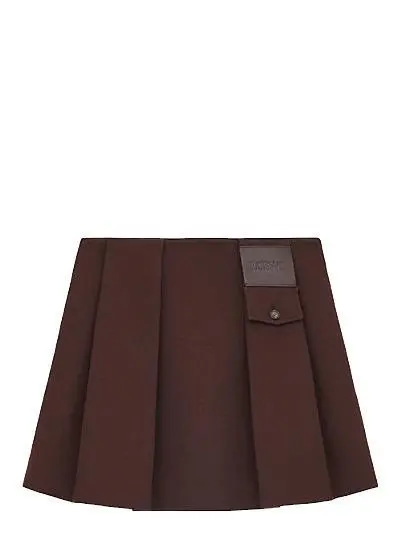 Loewe Pleated Flap-pocket Mini Skirt - Dark Brown